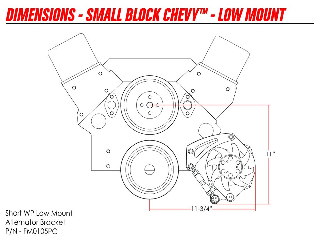 Bracket - Alternator Mid Mount SBC Long Water Pump - Rides By Kam