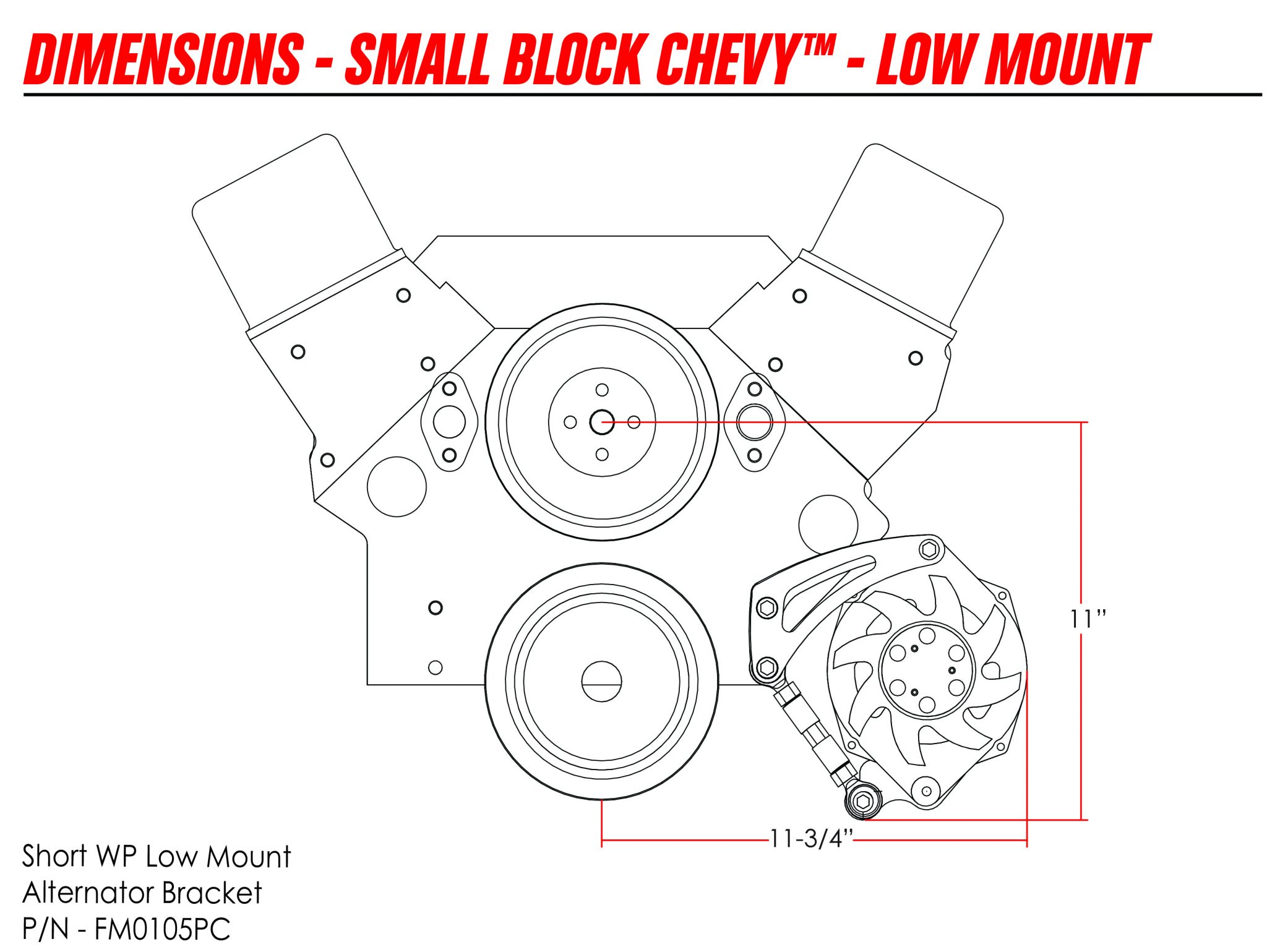 Bracket - Alternator Mid Mount SBC Long Water Pump - Rides By Kam
