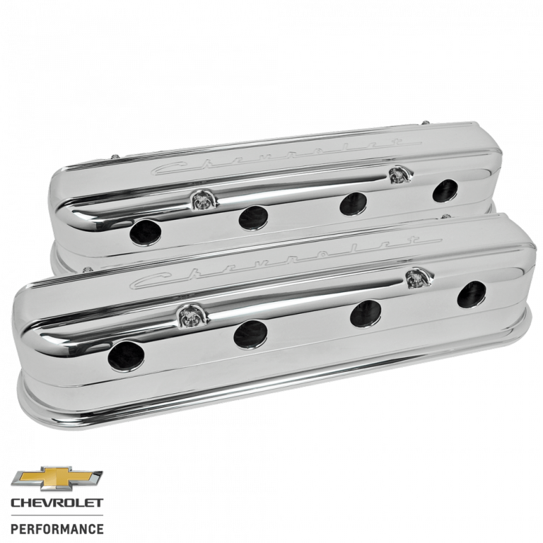 LS Chevrolet Script Modular Valve Covers Polished - Rides By Kam
